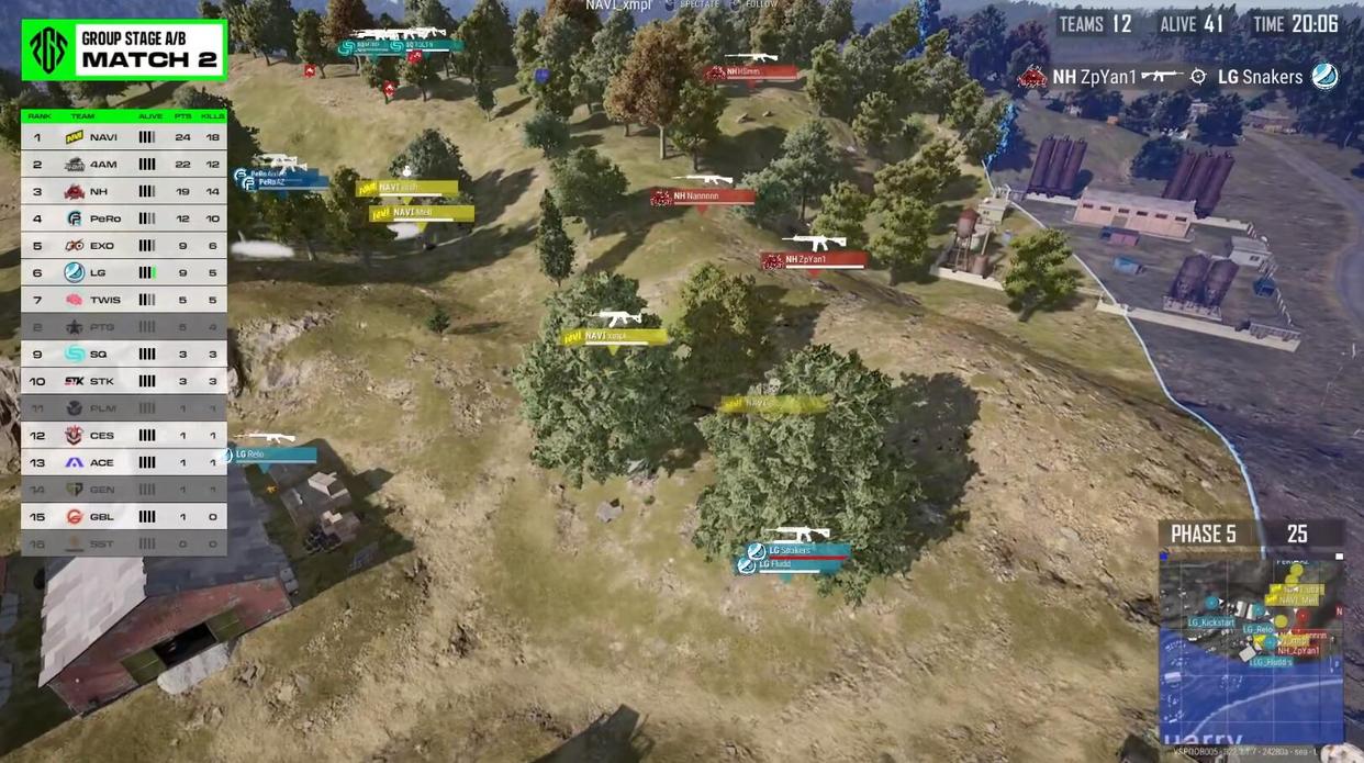 PlayerUnknown's Battlegrounds PGS1 group stage first day, second round: 4AM autumn wind sweeps ...