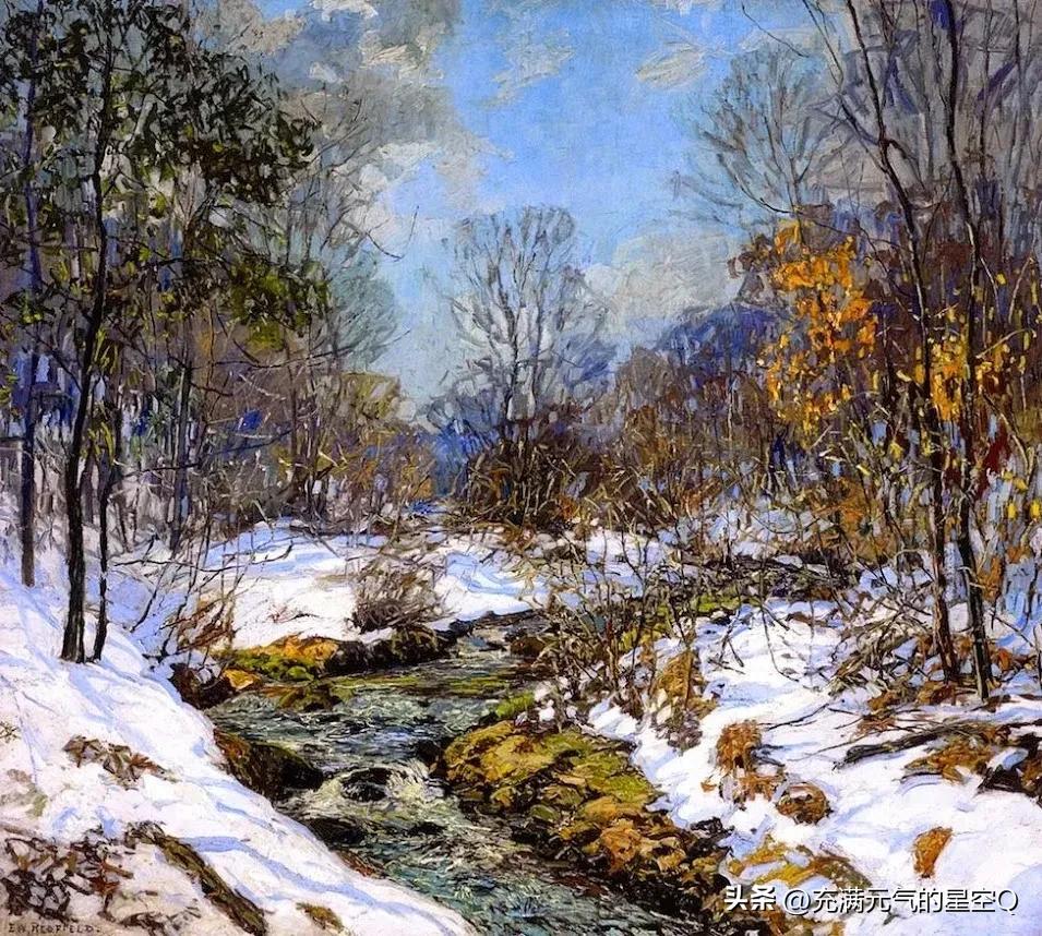 Bold use of color, Impressionist landscape painting Redfield's work, so ...