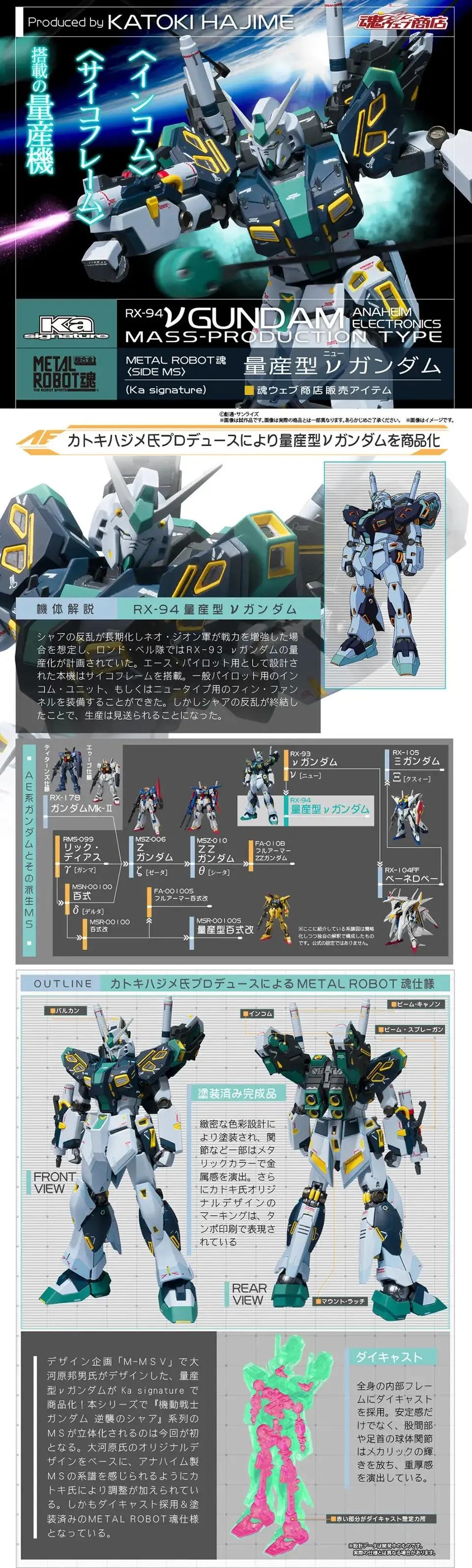 Soul Limited METAL ROBOT Soul x Kas Mass Production Type ν Gundam Official Image Released - iNEWS