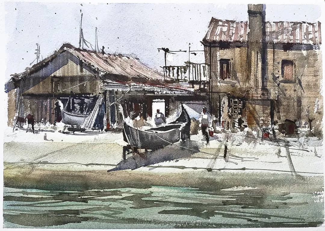 If you want a fresh, powerful watercolor, you have to trust the water ...