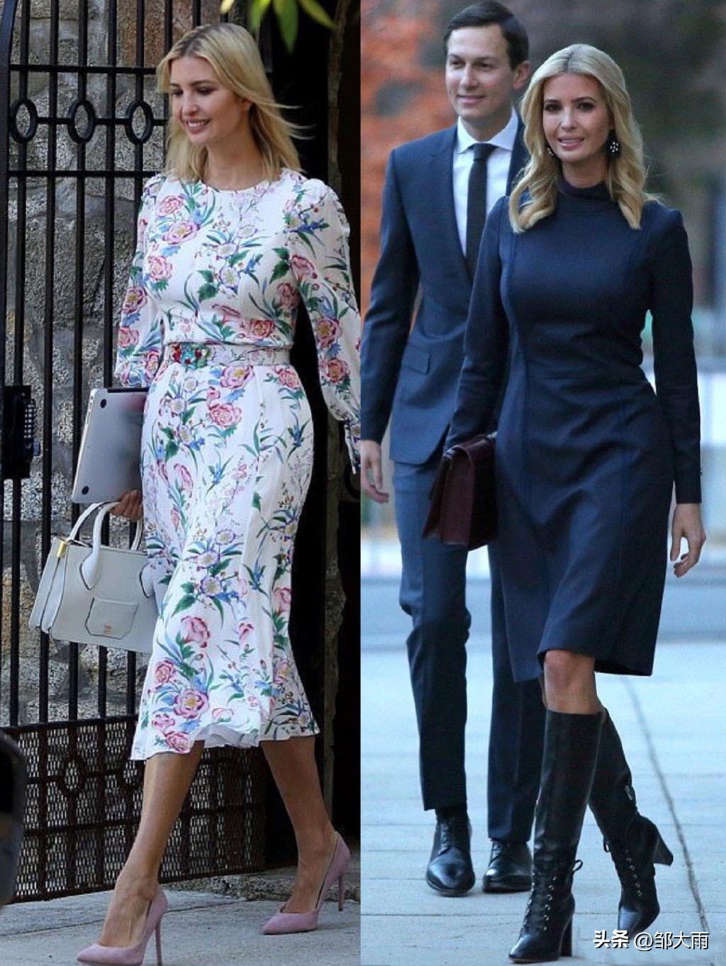42-year-old Ivanka is thin and out of shape? Wearing a hip skirt to go ...