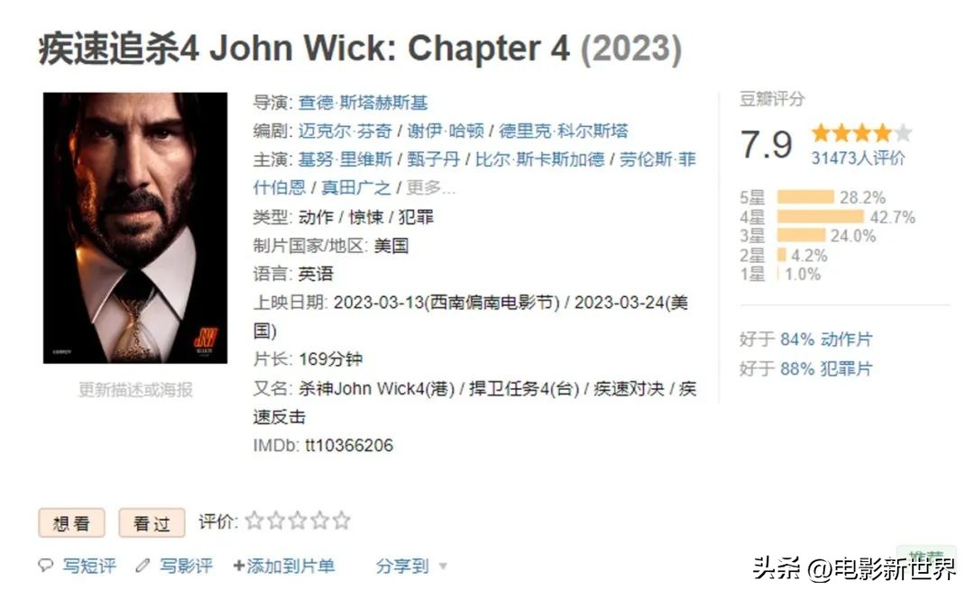 American drama "John Wick 4", the hero has a golden body, is it really ...