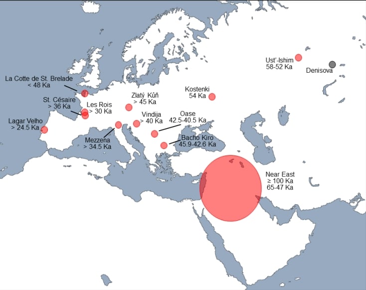 Neanderthals and modern humans interbred primarily in the Middle East ...