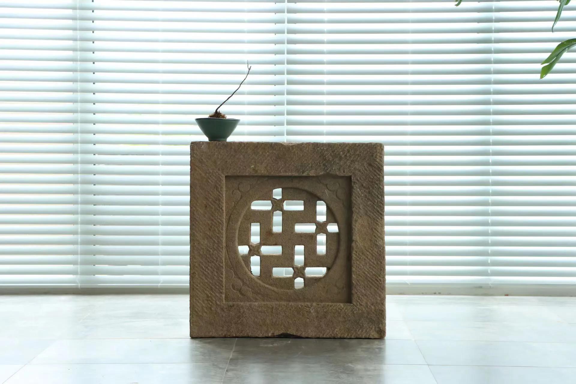 The swastika pattern stone window fine sandstone This stone window is ...