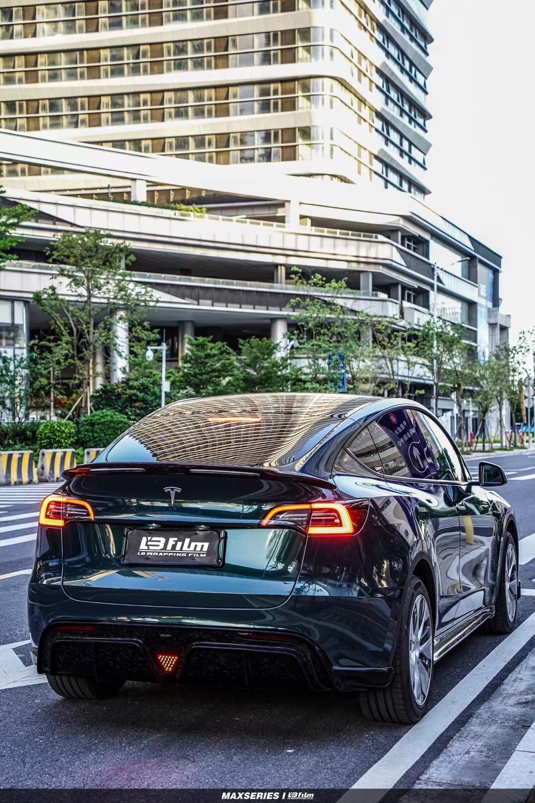 Tesla modelY-LB color changing film original paint Sanremo green, with ...