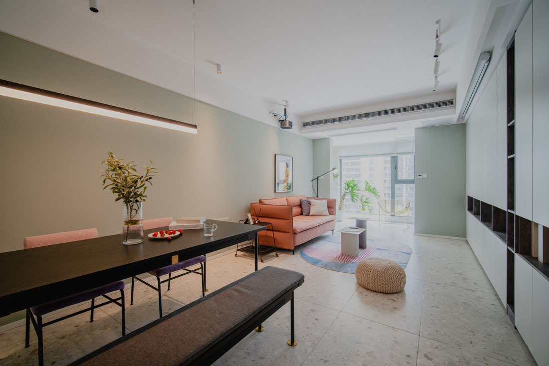 The 99-square-meter Nordic style abandons the TV in the bookcase, and ...