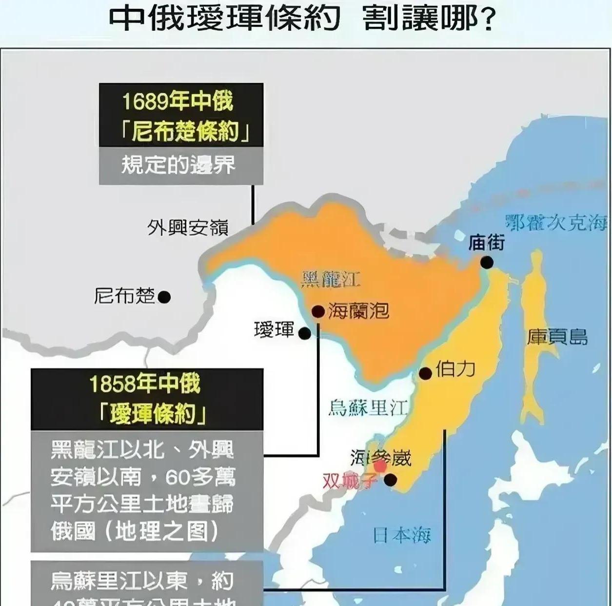 Why are the eight place names ceded by Russia marked with Chinese names ...