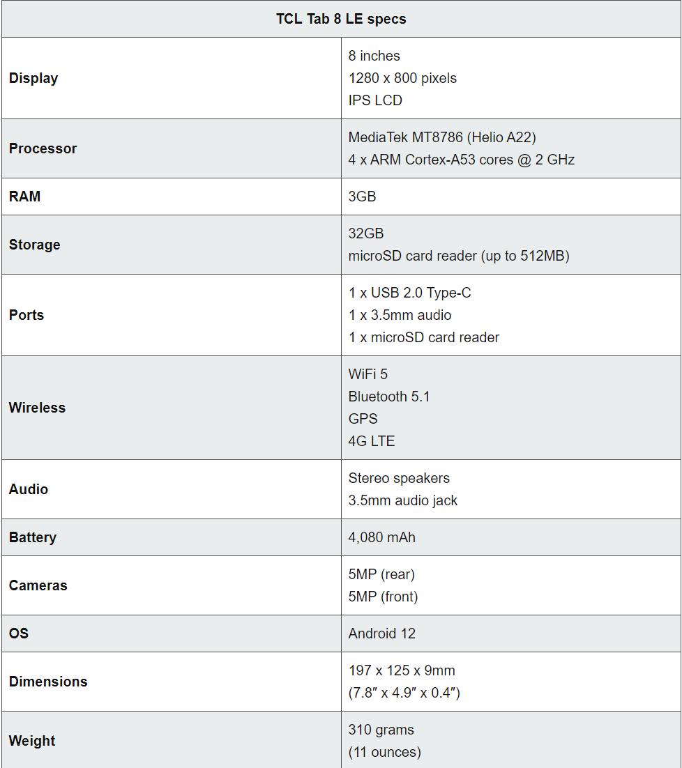TCL overseas launched the Tab 8 LE tablet computer, equipped with ...