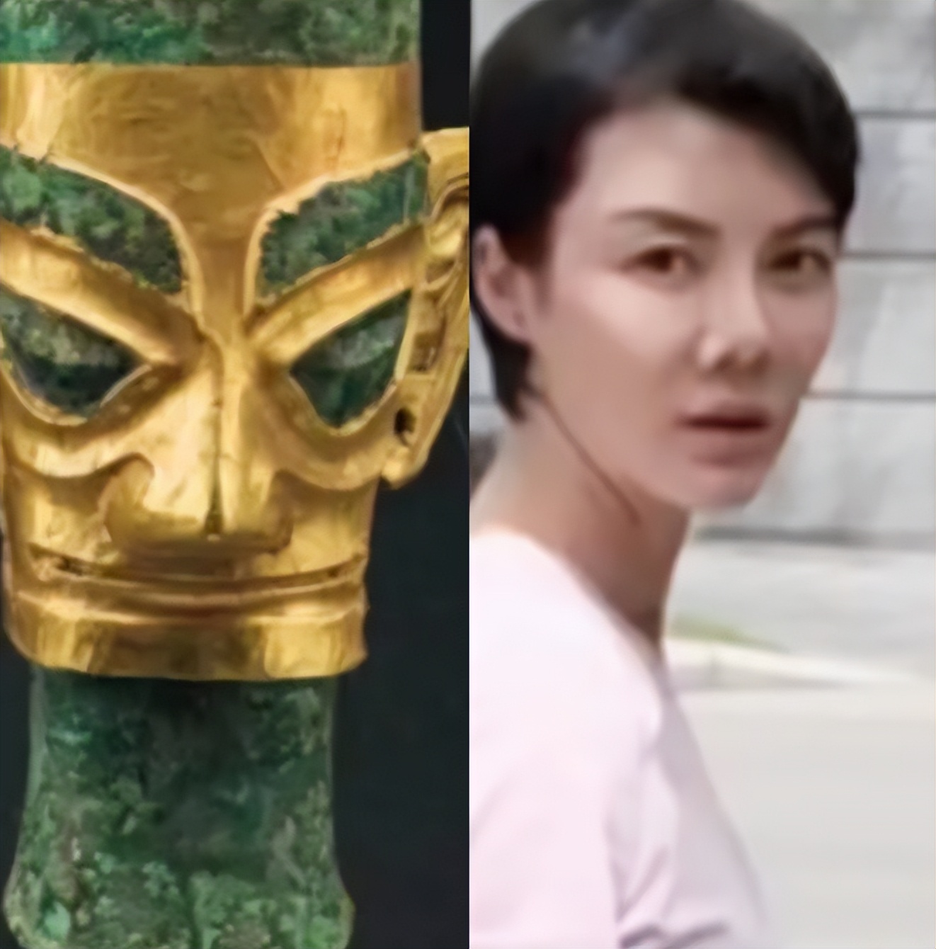 A recent photo of 43-year-old Che Xiao! Hitting the face of Sanxingdui ...