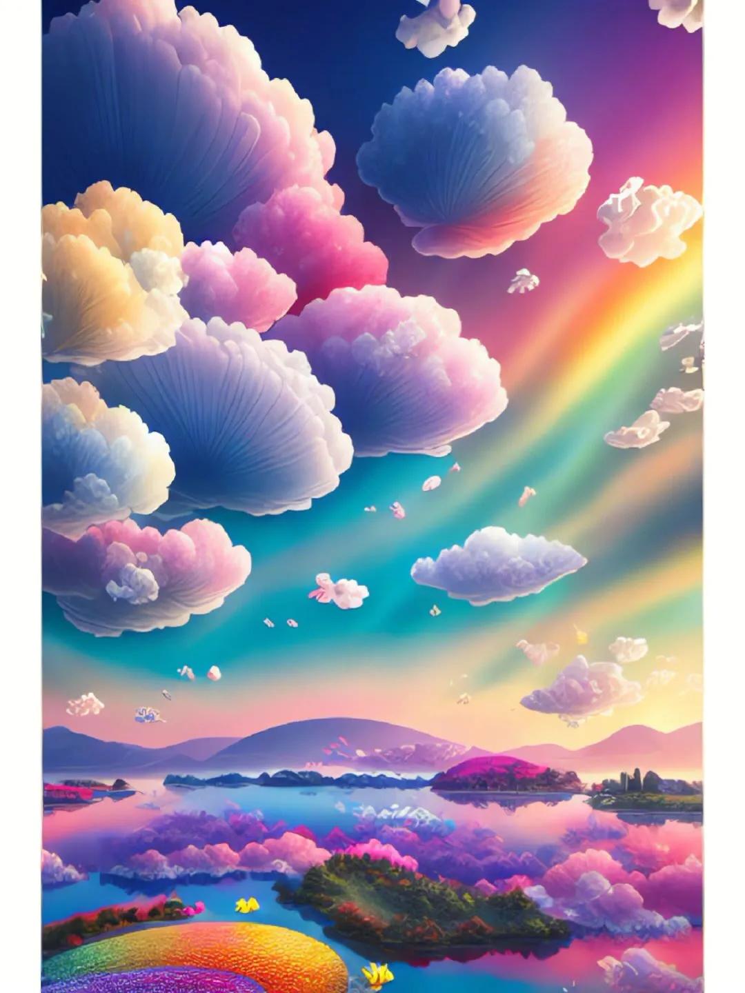 The beautiful pictures of colorful auspicious clouds are really ...