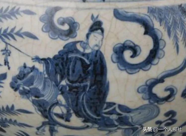 Yuan blue and white Yuchi Gong single-whip savior pot - iMedia