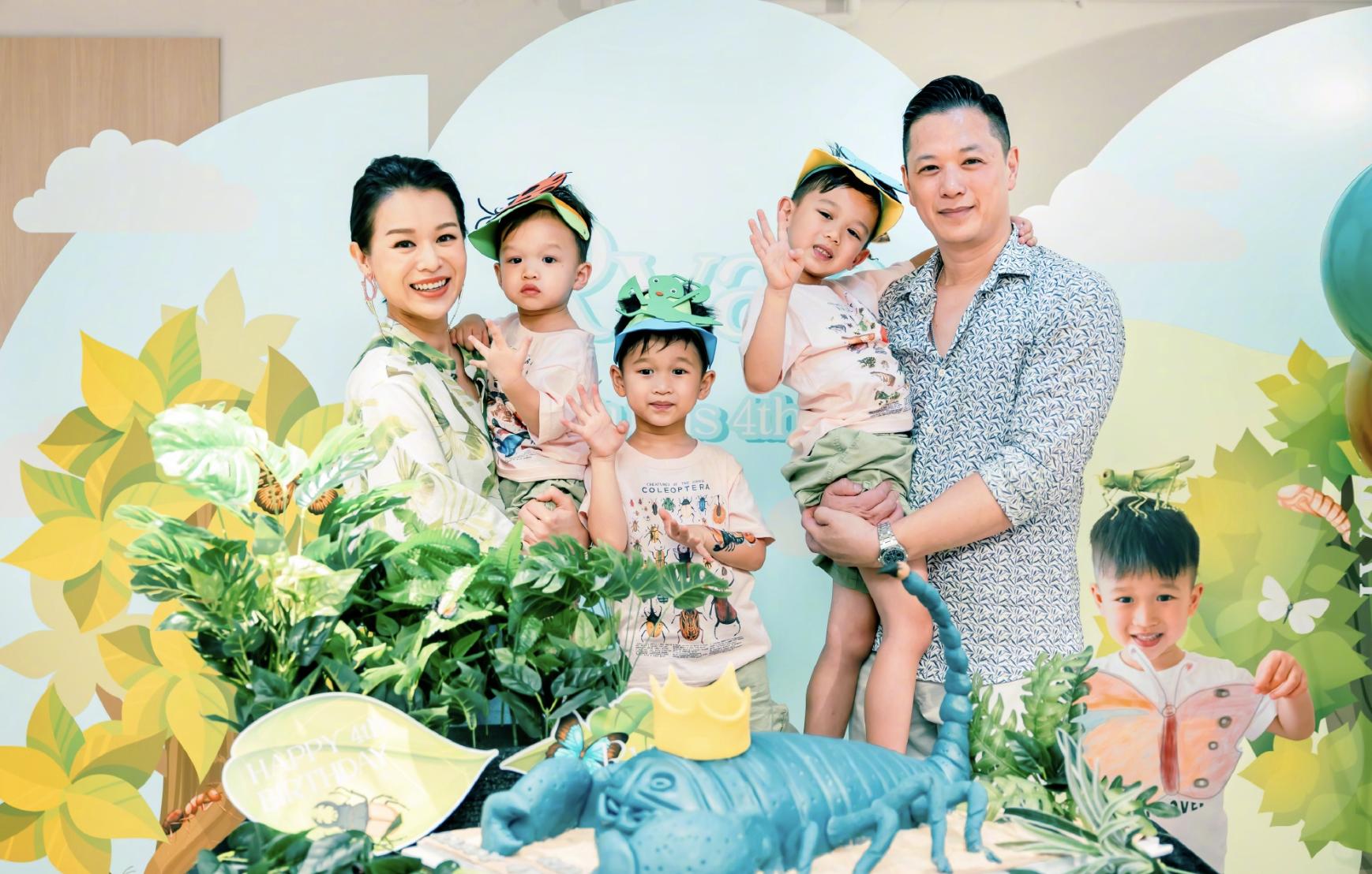 Myolie Wu posted a family photo to celebrate the second son's birthday, Ryan was super brave in ...