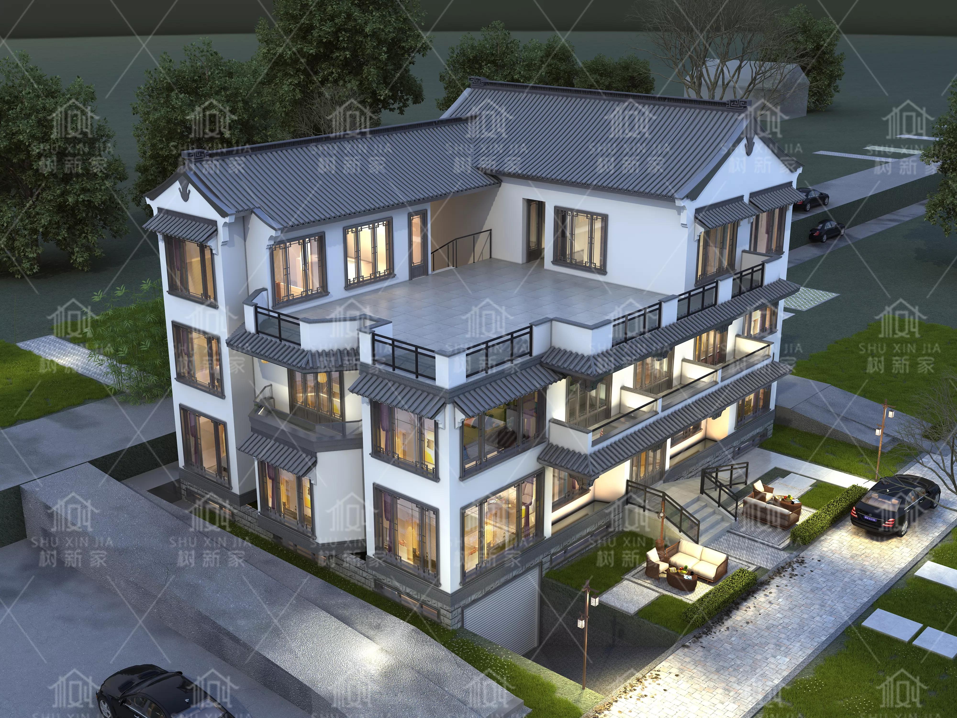 Three-story Chinese-style homestay villa with complete functions - iNEWS