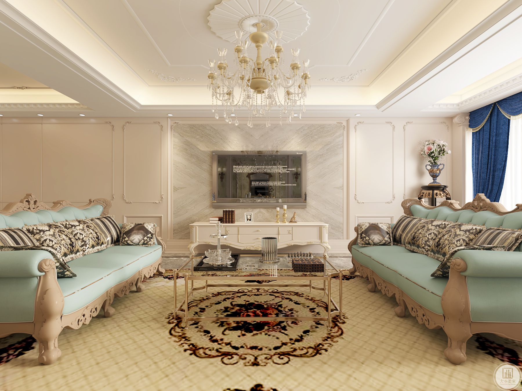 Daming Cui Ting 190 square French style decoration design - iNEWS