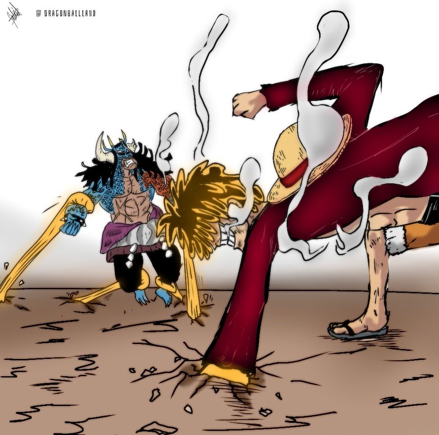One Piece: Haimi draws the scenes of "Luffy stops Onishima" and "Kaido ...