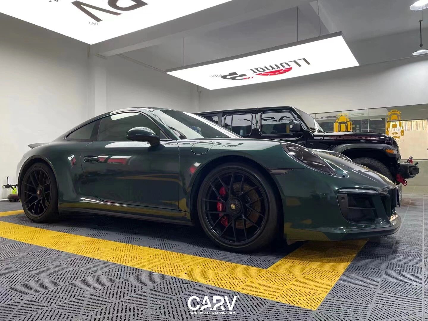 Porsche 911 Cafu Color Change Film Platinum Gotland Green, hardcore ...