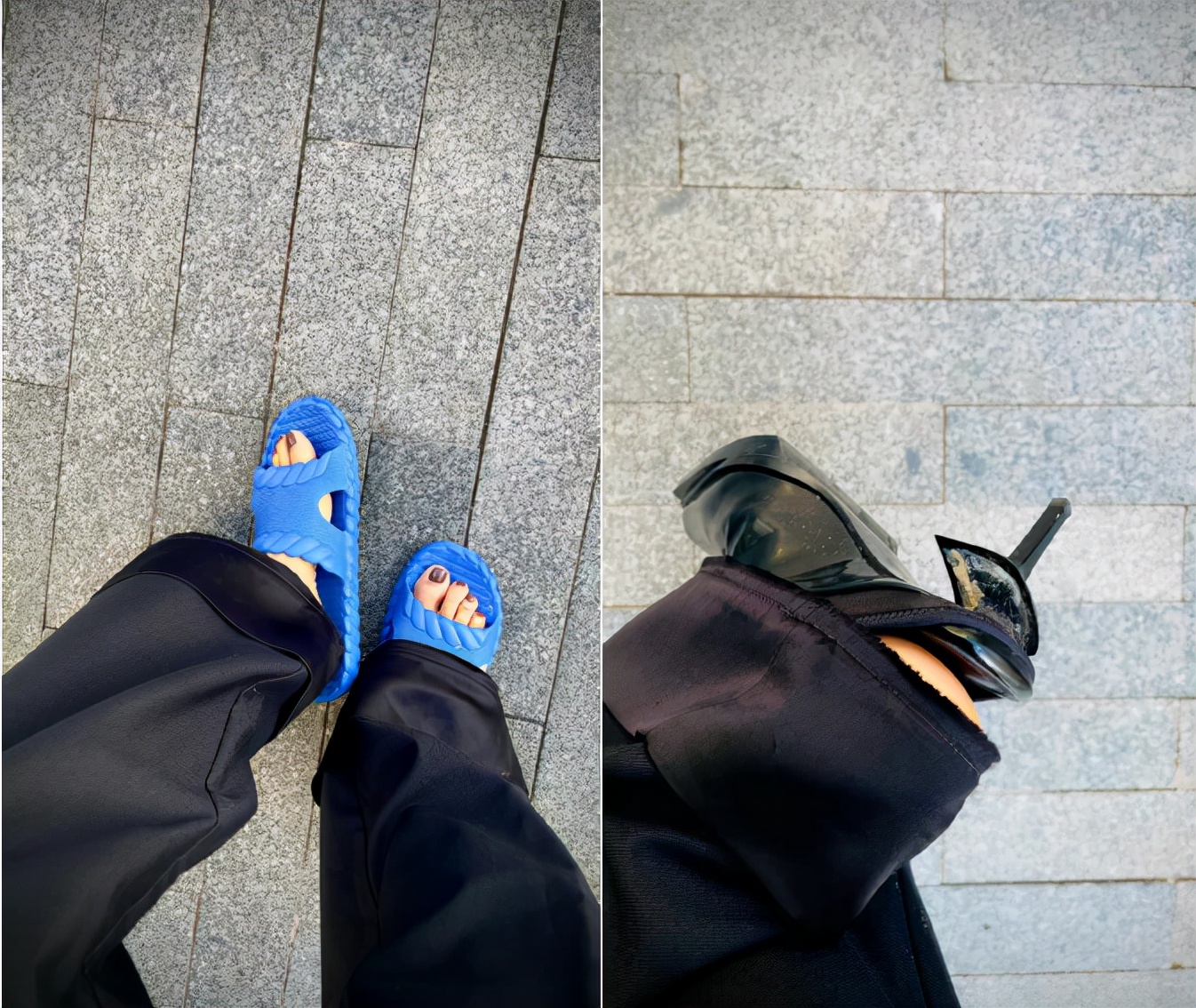 Actress Cai Wenjing's soles fall off in the street!Ten yuan plastic ...