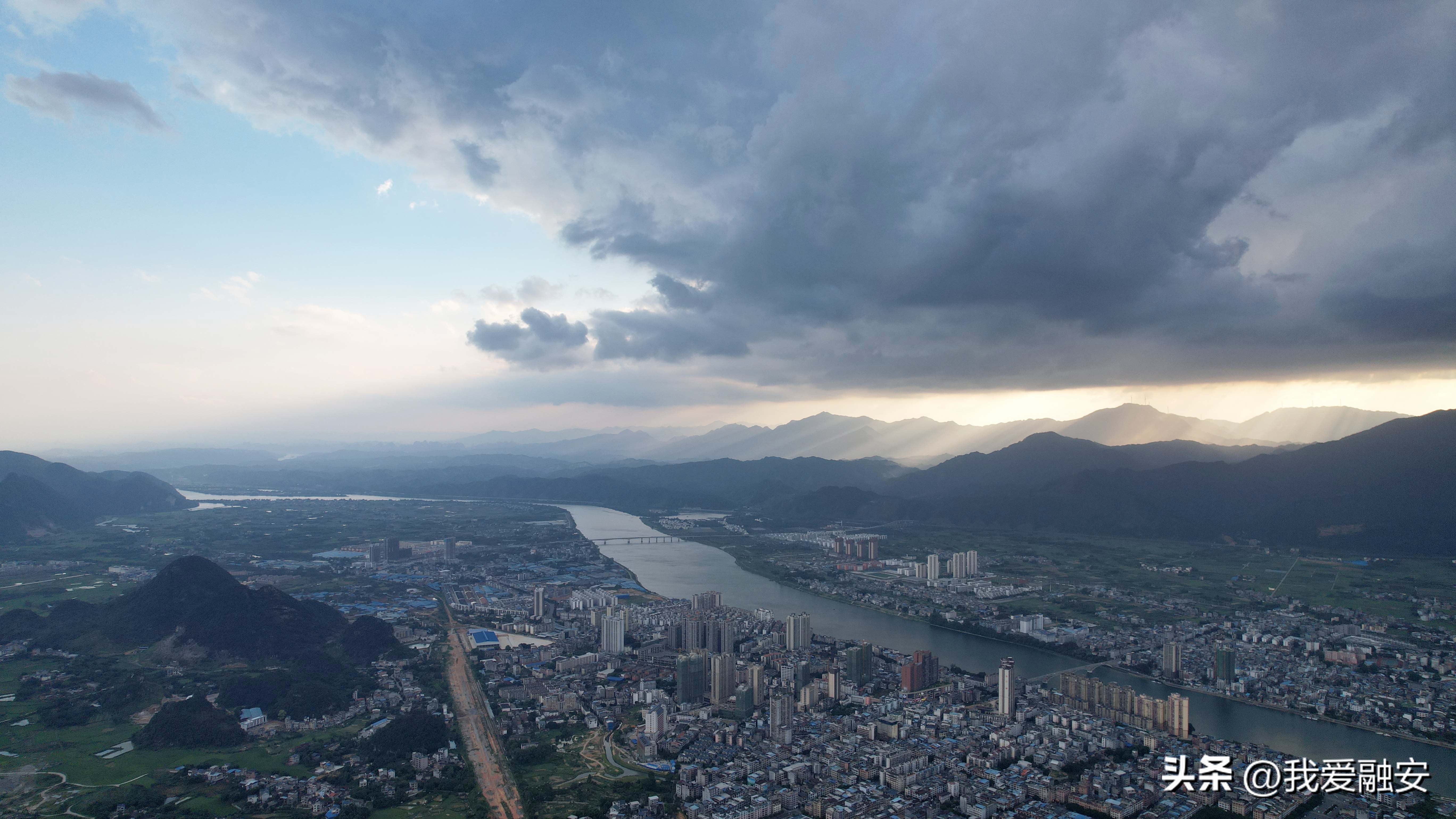 Drone aerial photography of the beautiful scenery of Rongjiang in the ...