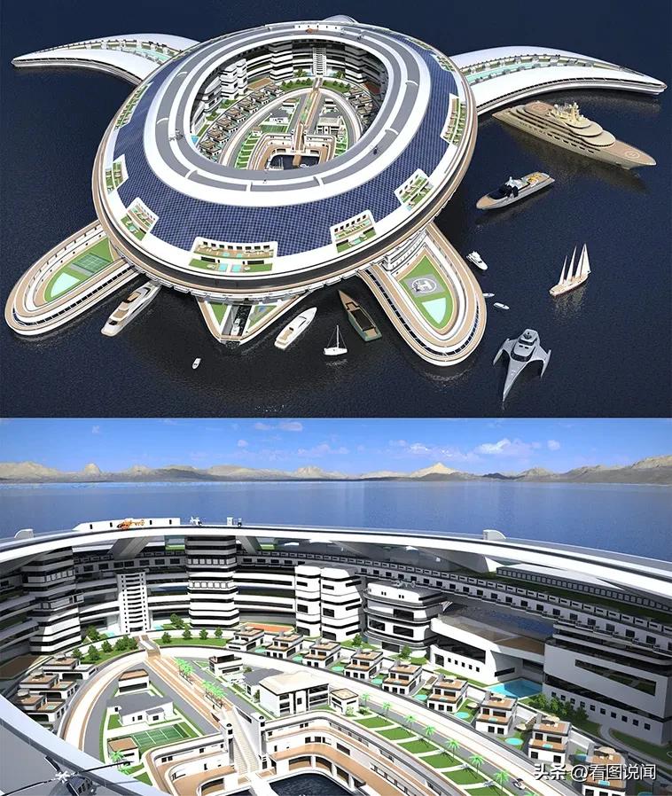 The world's largest floating city: a turtle-shaped floating city that ...