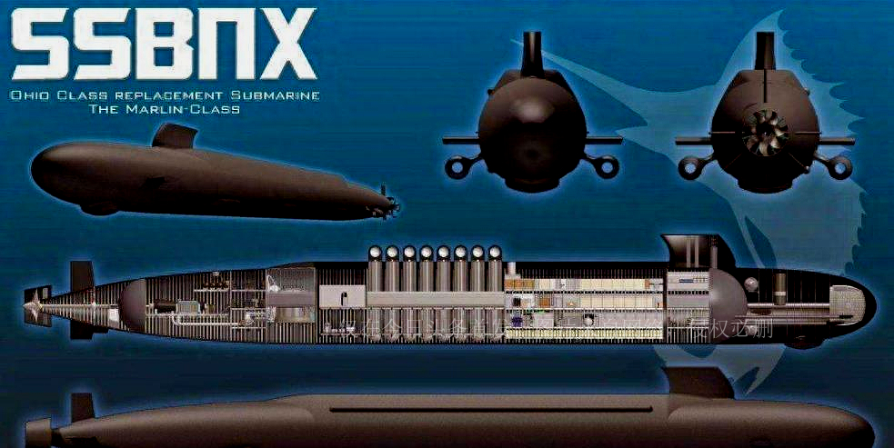 The new strategic nuclear submarine has a displacement of 20,000 tons ...