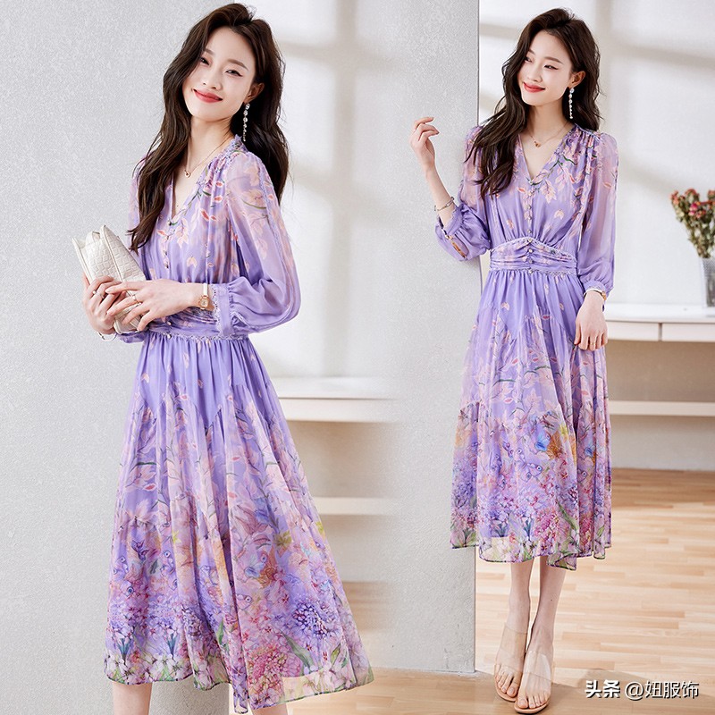 These printed lady dresses are soft and light, elegant and fashionable ...