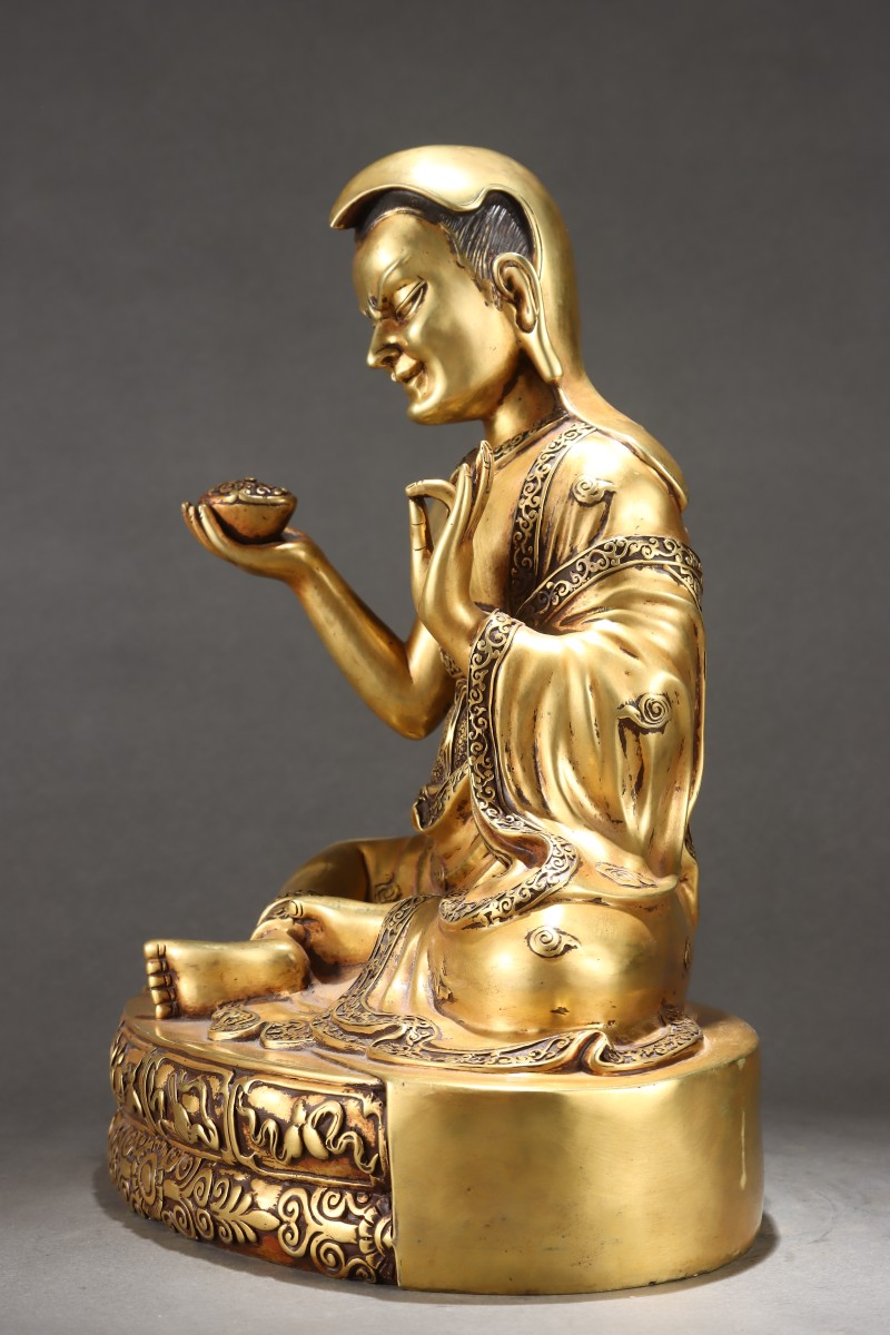 A Seated Statue of Ban Ma Tuo in Fine Casting and Gilt Copper Body - iNEWS