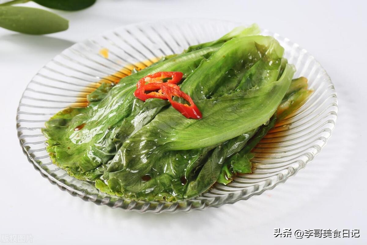 Green and sweet boiled lettuce making method, let you taste refreshing ...