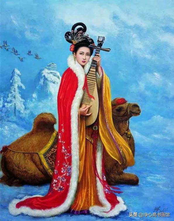 Liu Yuyi's oil painting, the woman in the painting is charming and moving, the combination of ...