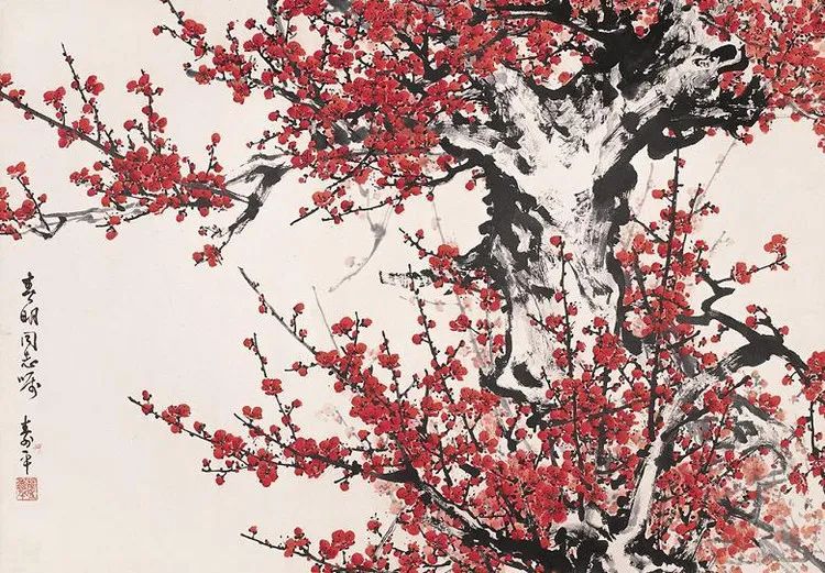 Dong Shouping: The plum blossoms in his works are stubborn and ...