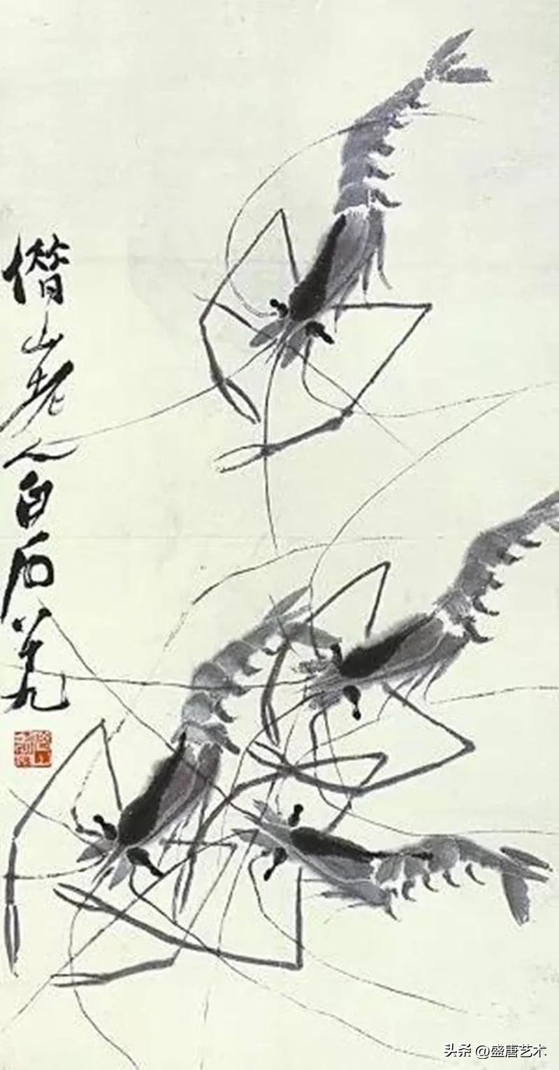 Qi Baishi painted shrimp, just look at these few pictures, the classic ...