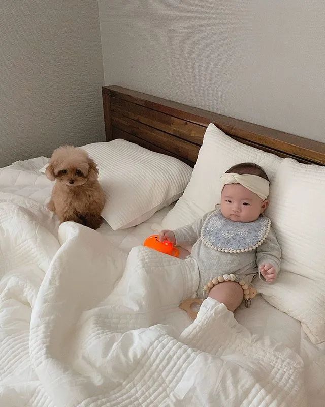 Seeing the newly born little master, the three VIPs in the family were ...