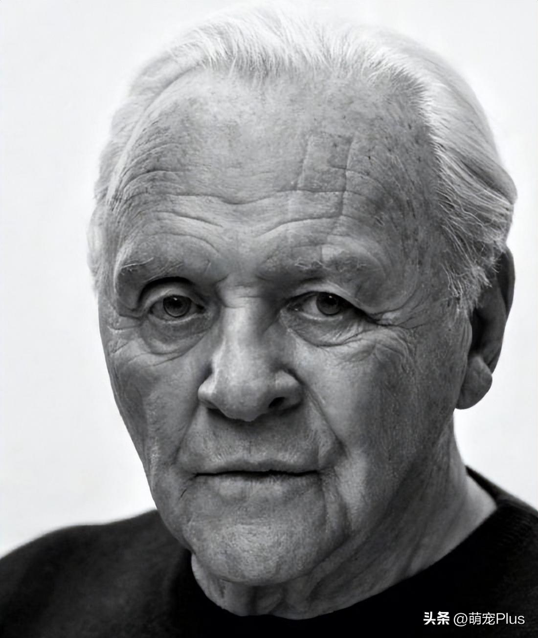 85-year-old Anthony Hopkins has a black and white style photo of the ...