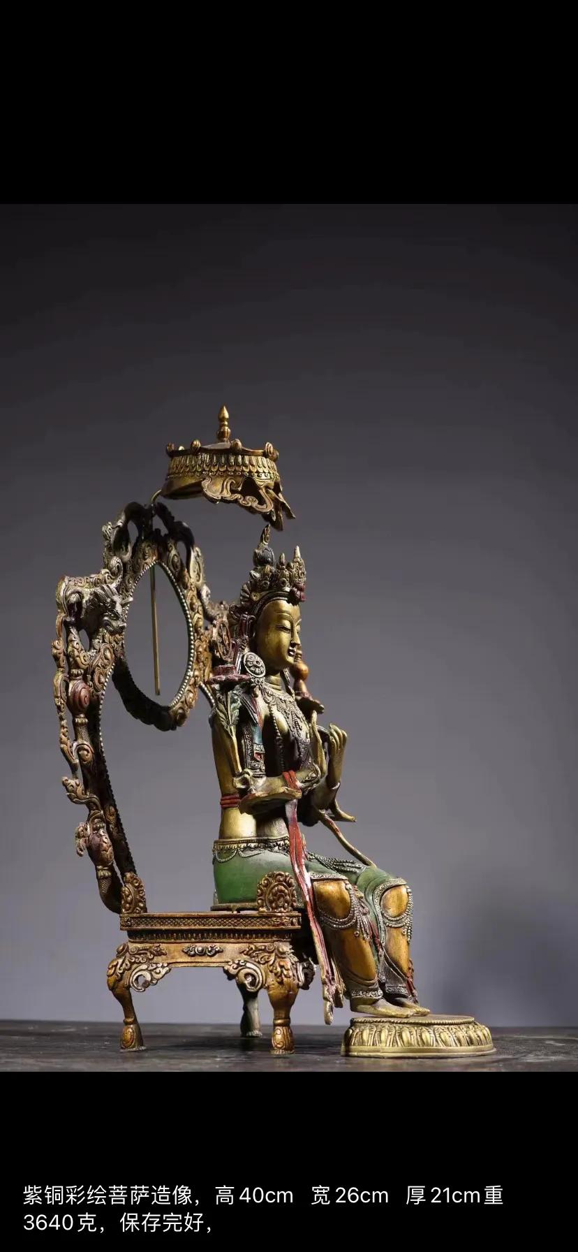 Copper painted statue of Bodhisattva - iNEWS