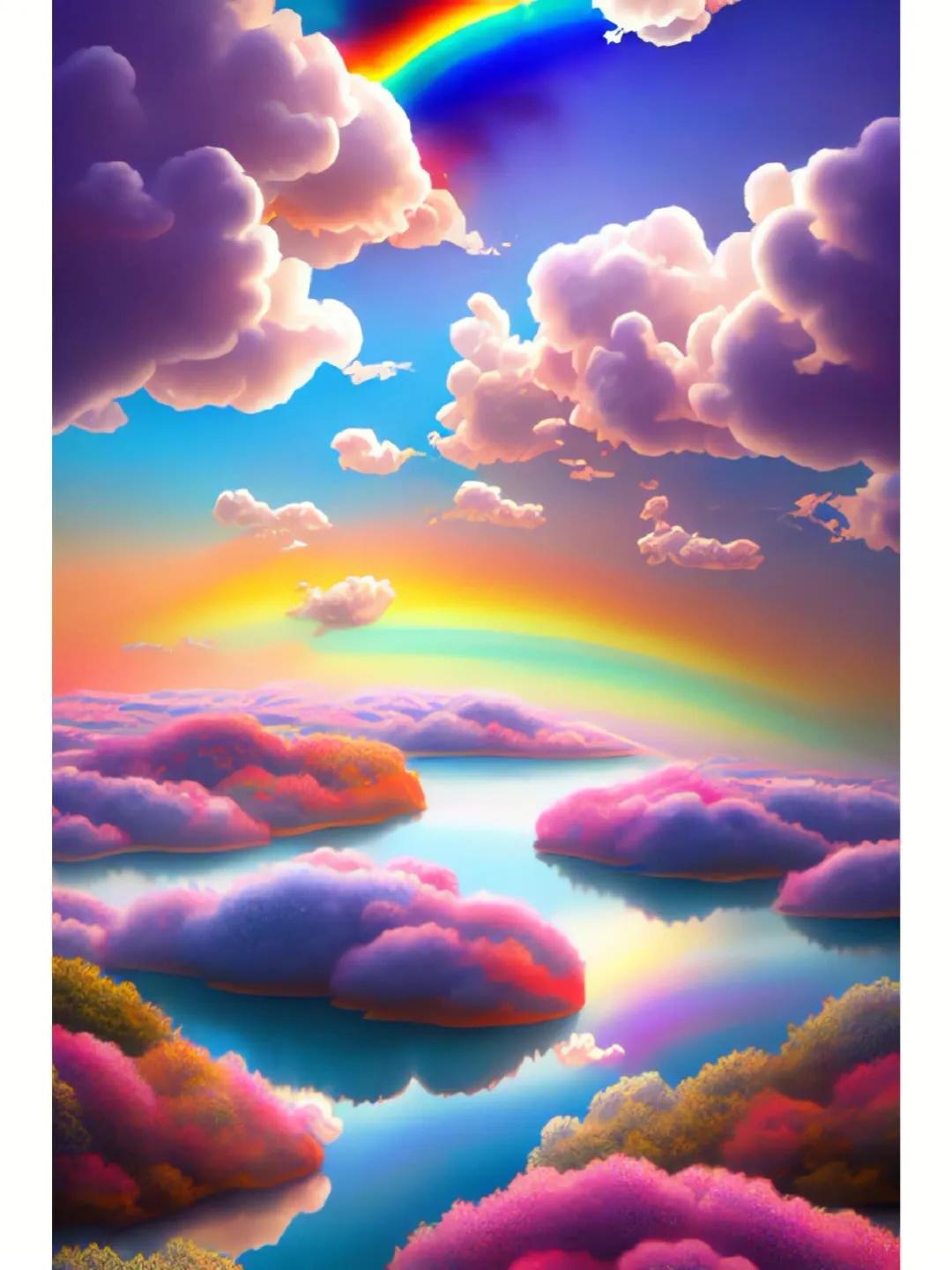 The beautiful pictures of colorful auspicious clouds are really ...