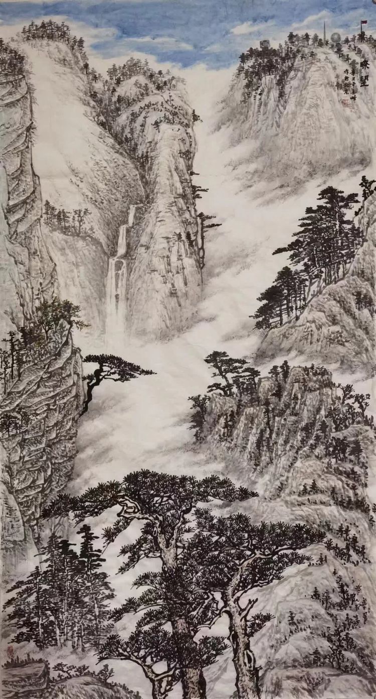 Wang Jinfeng, a military painter, talks about the brush and ink language of Chinese painting - iNEWS