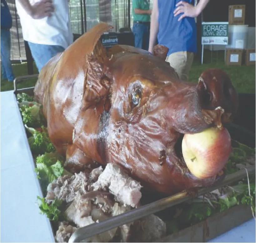 What is the origin of the apple in the mouth of the roast suckling pig ...