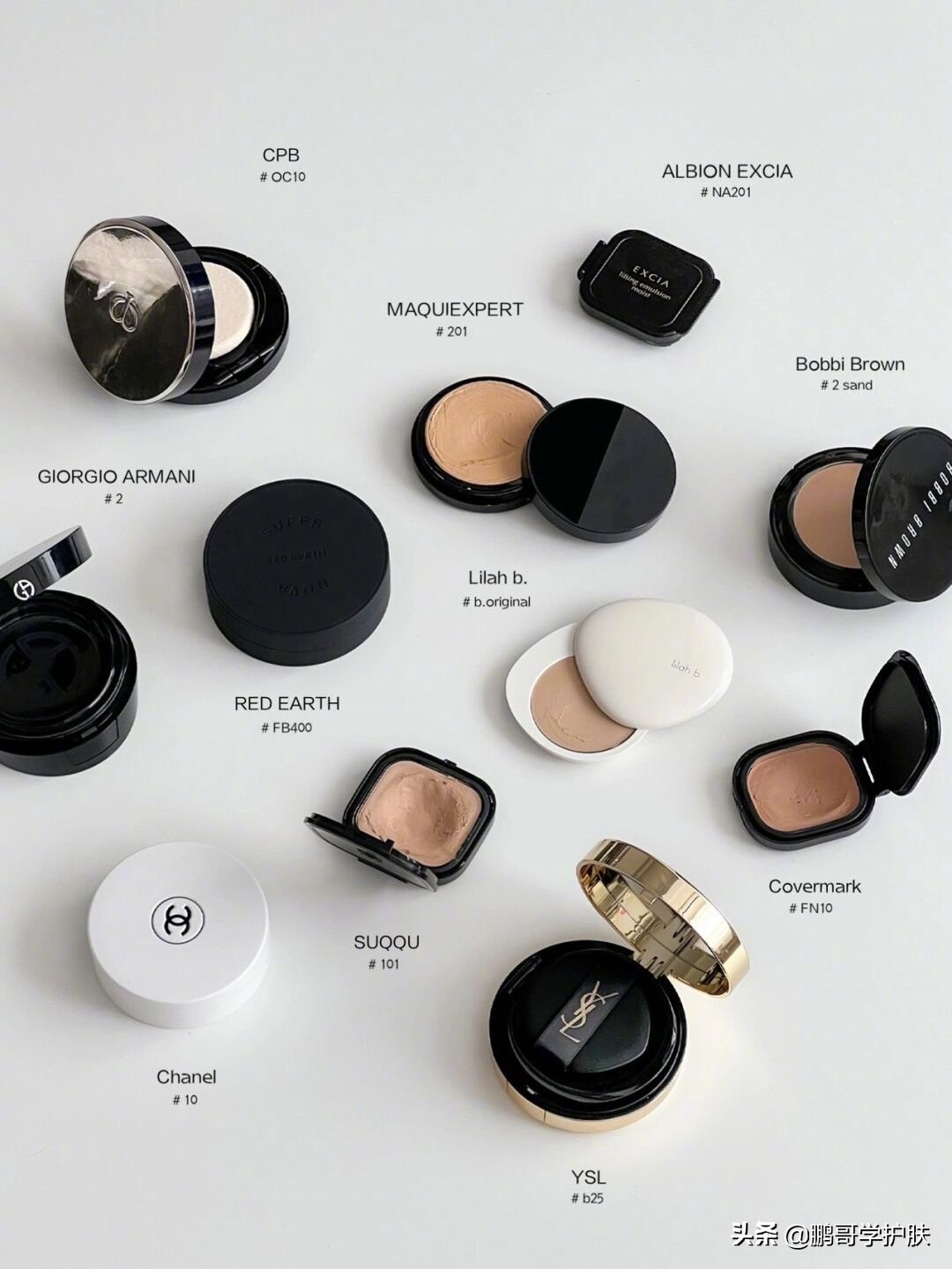 Several air cushions and powder creams suitable for combination oily ...