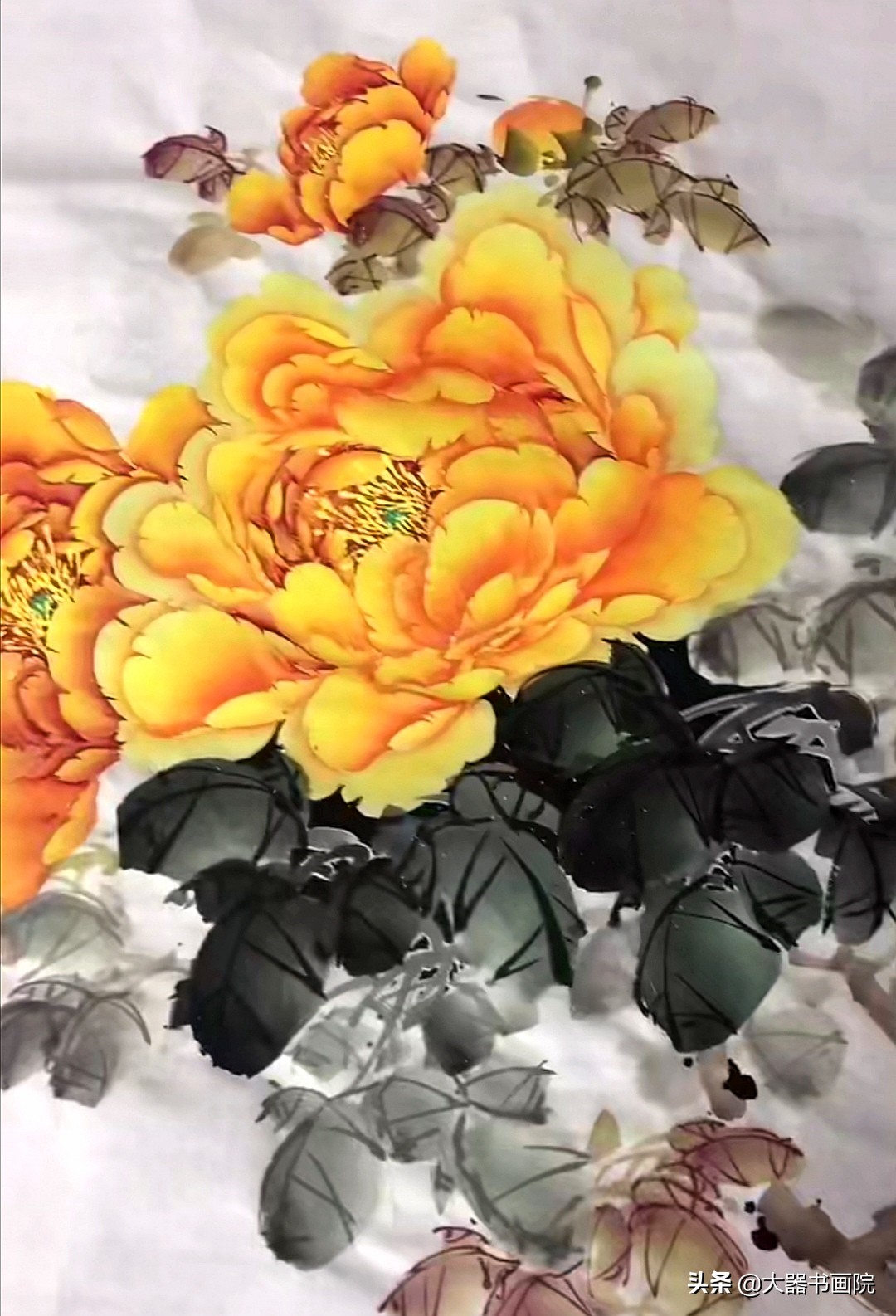 The three-dimensional drawing skills of Chinese painting peony are ...