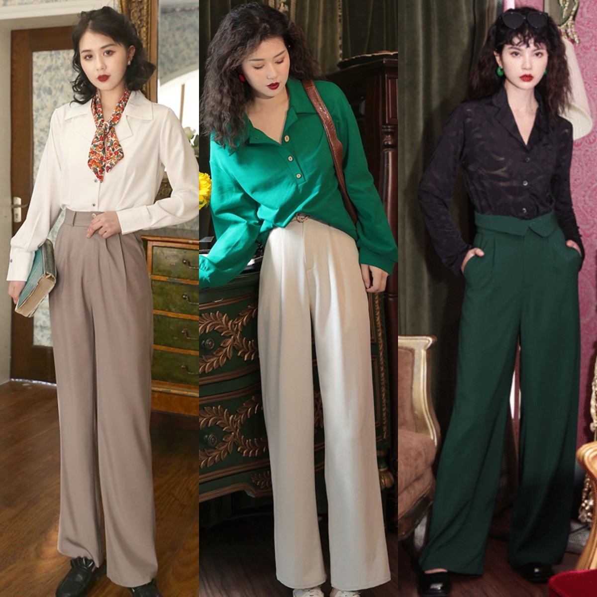 How to wear wide-leg pants to look thinner?Teach you 3 tricks, foreign style shows long legs ...