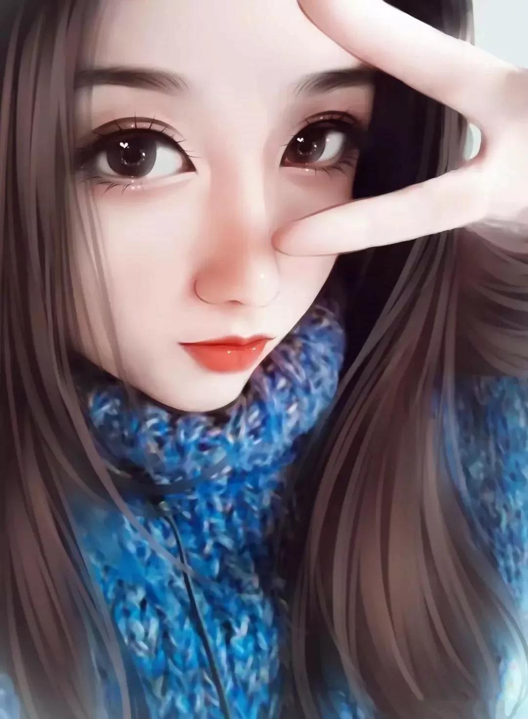 Change the hand-painted avatar of a good-looking girl, pure and lovely ...