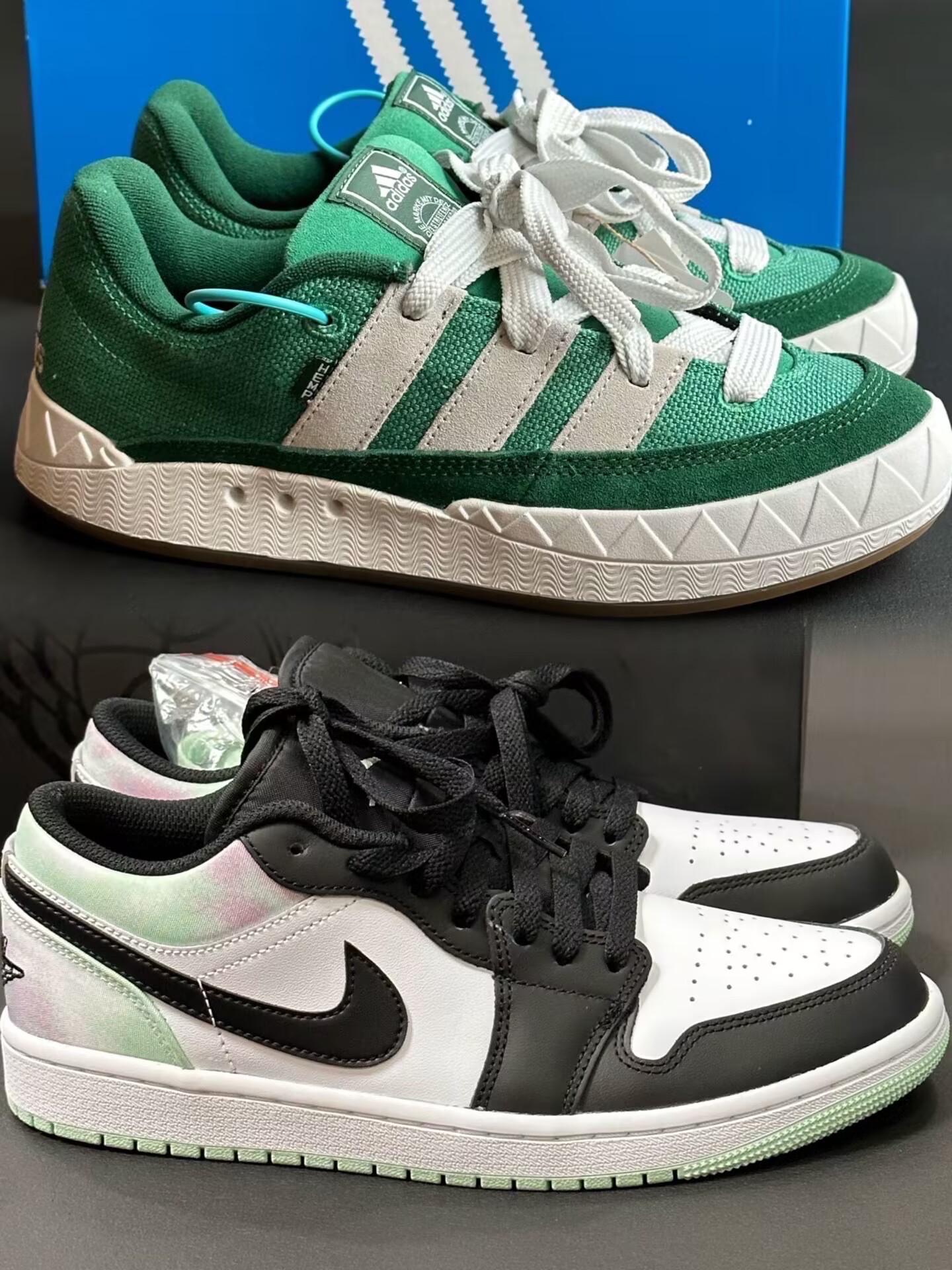 "adidas Adimatic bread shoes & AJ1 low small Tiffany" - iNEWS