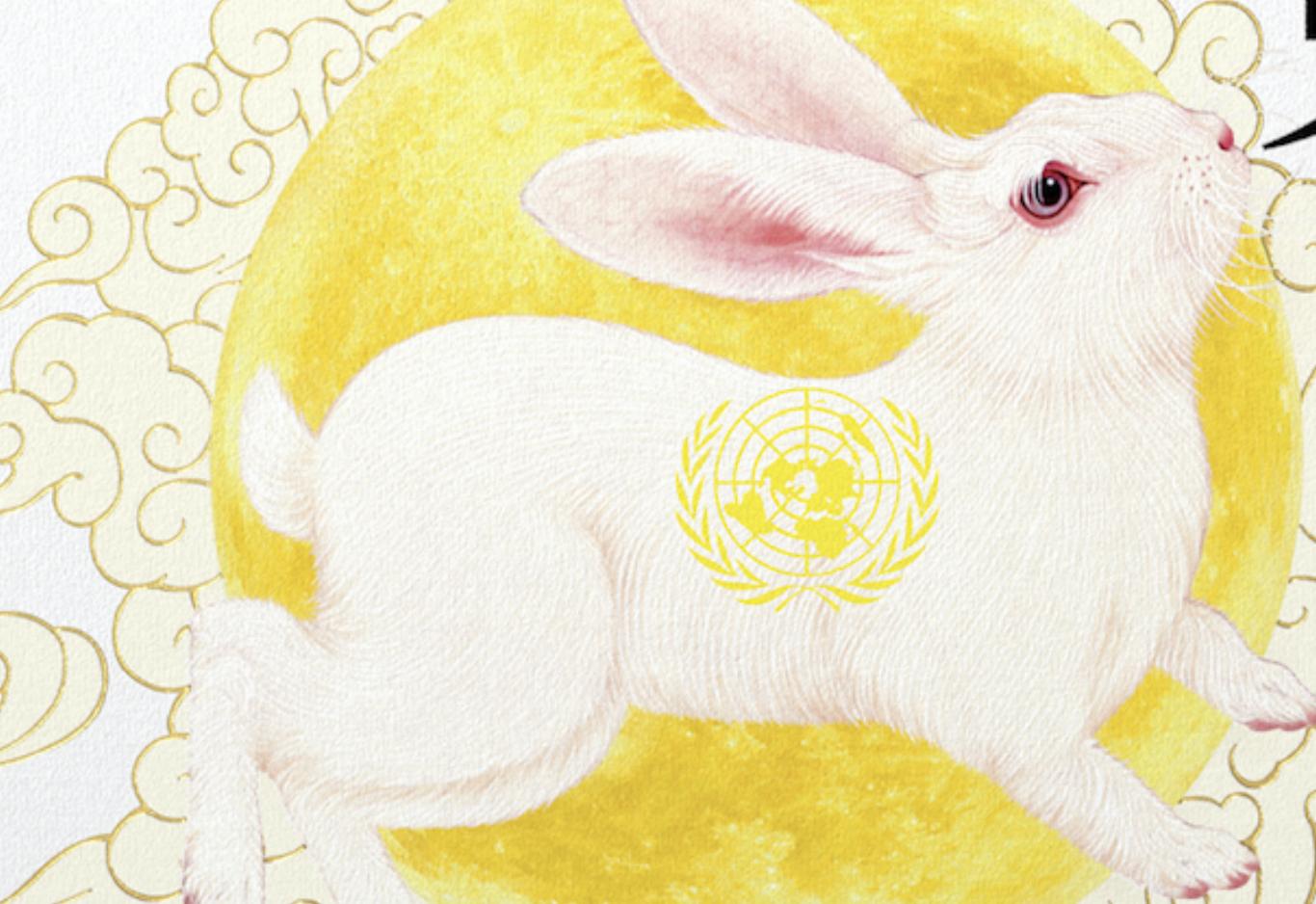 Huang Yongyu's blue rabbit, I like it.I praise Pan Hu's White Rabbit ...
