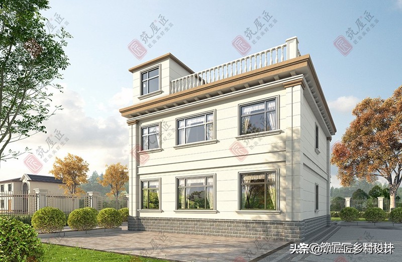 This 128-square-meter simple European villa with a super-large viewing ...