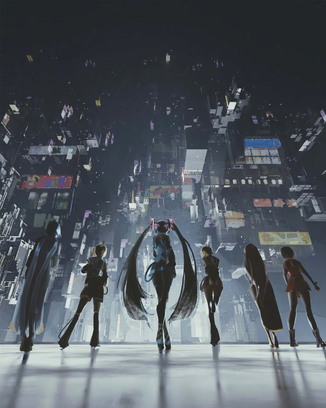 Hatsune Miku scene illustration, this perspective is absolutely ...