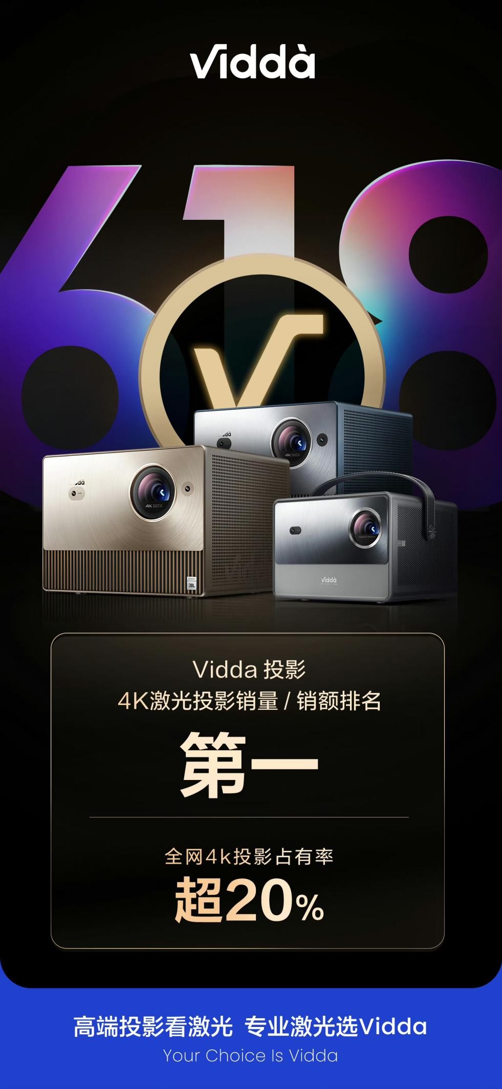 Really love the Vidda C1pro three-color laser projector! Open it first thing after get off work ...
