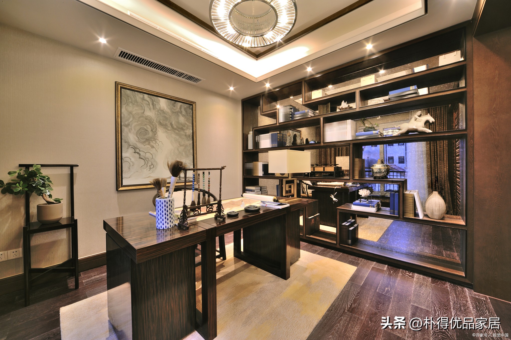 Decoration Design of Study Room in New Chinese Style Furniture - iMedia