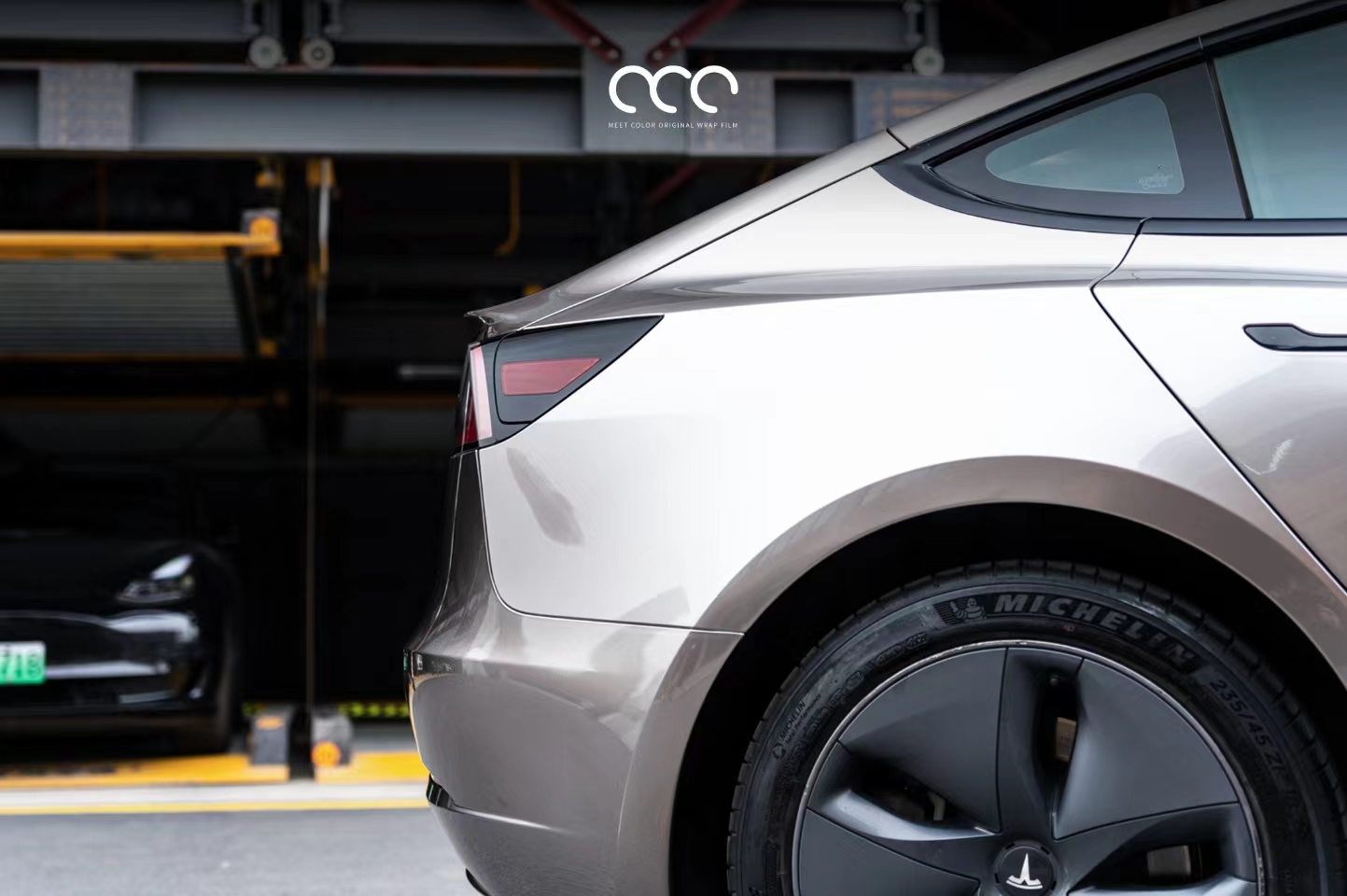 Tesla MODEL 3 diffuse color change film liquid metal silver, super ...