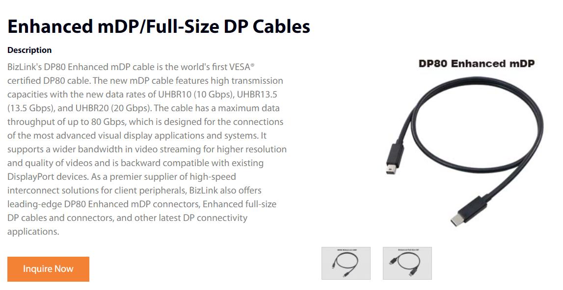 BizLink 發布全球首款 DP80 線材，支持 DisplayPort 2.0 標準 - 資訊咖