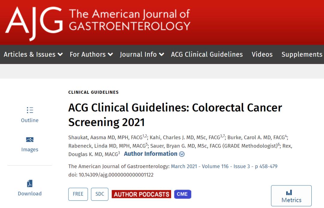 ACG Releases 2021 Colorectal Cancer Screening Guidelines - iNEWS