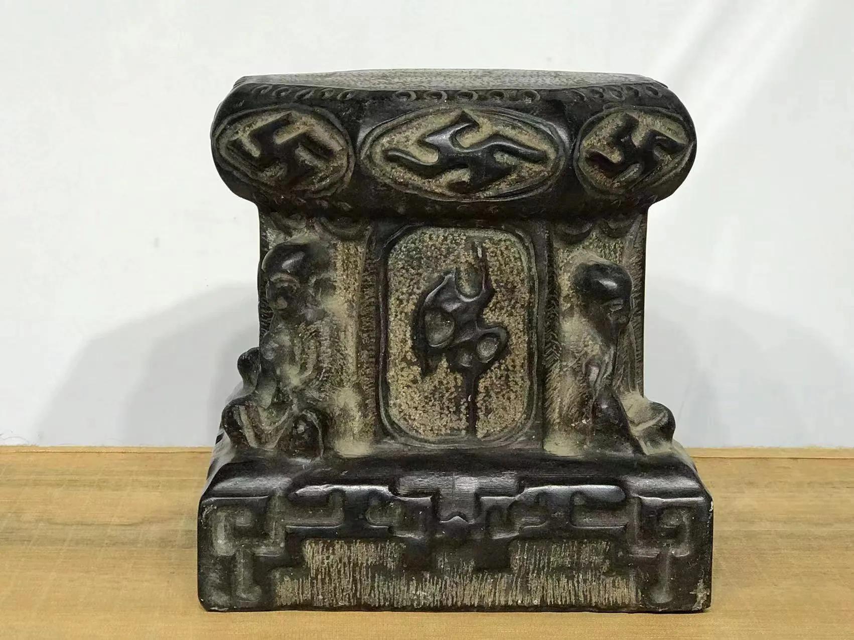 The size of the base of the Tibetan bluestone carving Buddha.20.Square ...